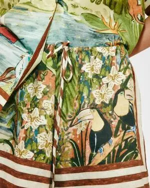 ALEMAIS Toucan Tango Linen Shorts - Multi