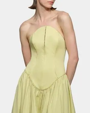 ET OCHS Camille Stretch-cotton Strapless Maxi Dress