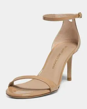 STUART WEITZMAN 75mm Nudist Ii Patent Leather Sandals