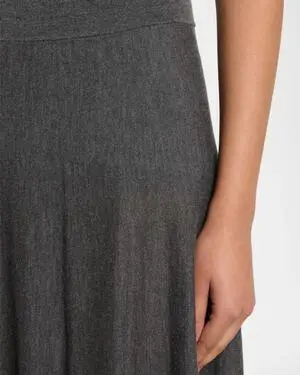 Malo Cashmere-silk Knit Maxi Skirt - Grey