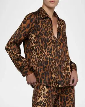 L & APOS;AGENCE Ellery Printed Blouse - Tan Multi