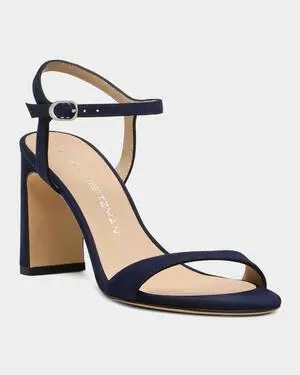 STUART WEITZMAN 85mm Babette Suede Ankle-strap Sandals - Nice Blue