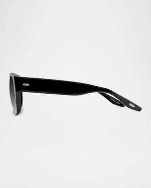 Barton Perreira Apos;s Duke Acetate Oversized Square Sunglasses - Black
