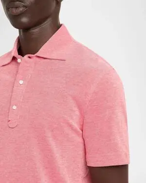 Isaia Apos;s Washed Cotton Piquet Polo Shirt - Medium Red