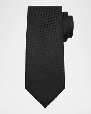 TOM FORD BOUTIQUE Apos;s Silk Check Jacquard Tie - Black