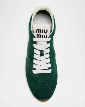 Miu Miu Suede Bicolor Retro Trainer Sneakers - Oleandro