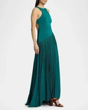 Zimmermann Luna Jersey Asymmetric Maxi Dress