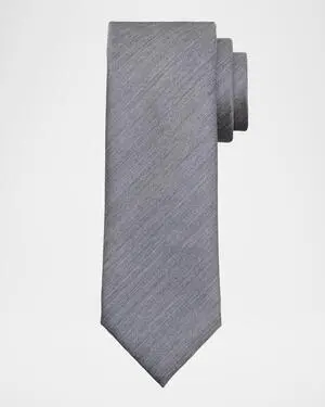 Brioni Apos;s Wool And Silk Woven Tie - Grey Blue