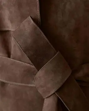 Mackage Gael Maxi Suede Trench Coat - Umber