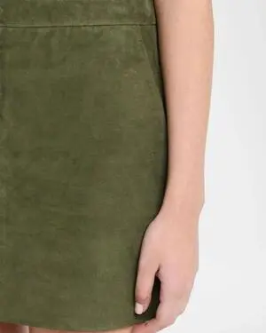 Theory Low-rise Suede Mini Trouser Skirt - Ivy