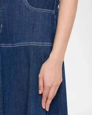 Kobi Halperin Ysabelle A-line Cotton Denim Midi Skirt - Medium Ind