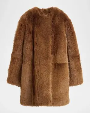 TOTEME Silky Lamb Shearling Short Coat