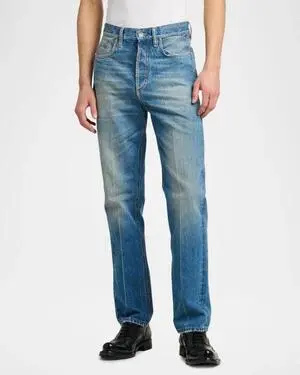 Versace Straight-leg Stone-washed Jeans - Medium Blu
