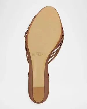 ALEXANDRE BIRMAN 75mm Lilian Leather Wedge Mules - Espresso