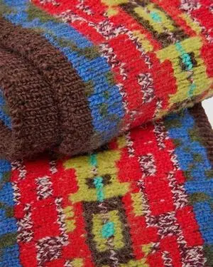 Dries Van Noten Apos;s Wool Fair Isle Fringe Scarf - Red