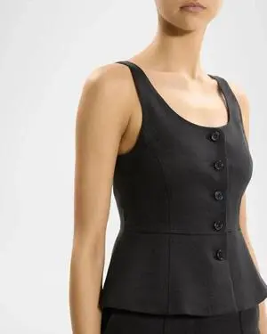 Theory Seamed Peplum Vest