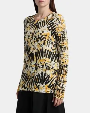 Proenza Schouler Mia Long-sleeve Tie Dye Top Sun Multi