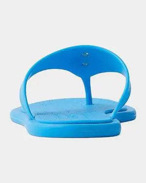 Versace Alia Medusa Rubber Thong Sandals - Turquoise-