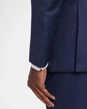 TOM FORD Apos;s Wool Herringbone Single-breasted Sport Coat - Navy