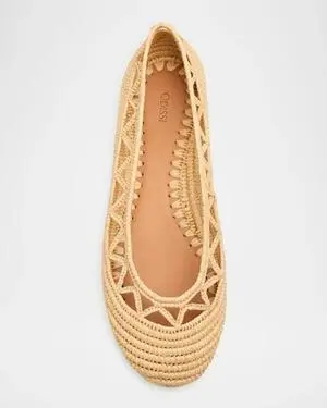 ODISSI Bea Raffia Ballerina Flats