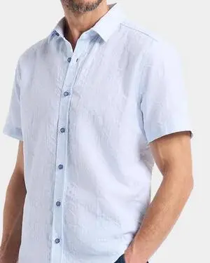 Robert Graham Apos;s Brackenbury Cotton Jacquard Short-sleeve Shirt - Blue