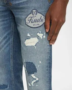 Ksubi Apos;s D-bronko Hendrix Distressed Jeans - Denim