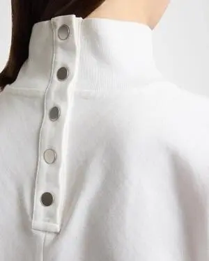 Alaïa Turtleneck Short-sleeve Crop T-shirt - Blanc