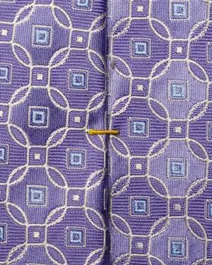 Eton Apos;s Maxi-medallion Silk Jacquard Tie - Mid Purple