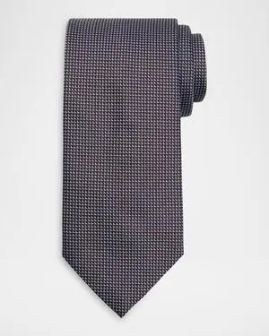 Brioni Apos;s Micro-geometric Square Jacquard Silk Tie - Pink Mutli