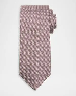 Brioni Apos;s Micro-geometric Square Jacquard Silk Tie - Pink/grey