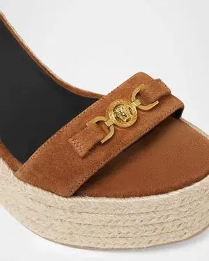Versace 120mm Medusa Suede Espadrilles - Spice
