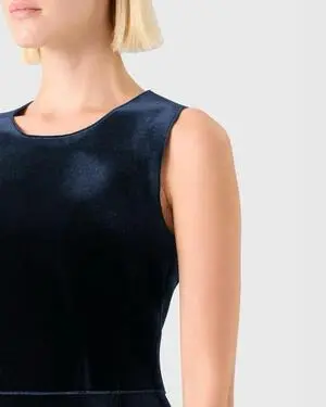 Akris Sleeveless Velvet Midi Cocktail Dress