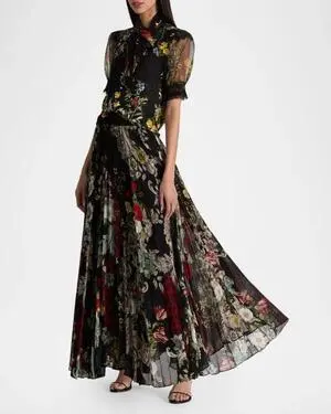 Alice + Olivia Katz Pleated Maxi Skirt - Freespirit