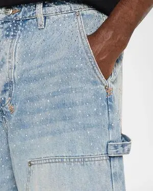Ksubi Apos;s Maxx Operator Embellished Shorts - Denim