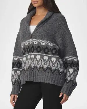 JOE & APOS;S JEANS The Inga Fair Isle Cardigan - Olive Mult