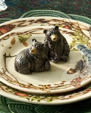 JULISKA Clever Creatures Bear Salt & Pepper Shakers Set - Black