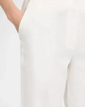Theory Slit-cuff Linen-blend Capri Pants - Ivory