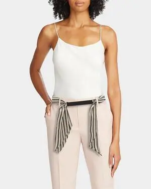 Rag & Bone Michele Striped Silk Scarf Belt - Bkstr