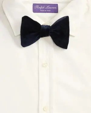 Ralph Lauren Purple Label Apos;s Velvet And Peau De Soie Bow Tie - Midnight N