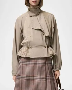 Burberry Rosewin Stretch-nylon Double-breasted Jacket