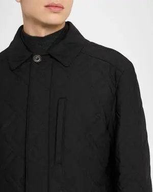 Corneliani Apos;s Geometric Quilted Jacket - Black