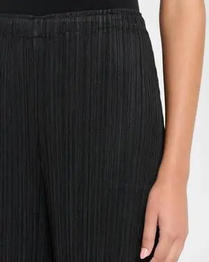 Issey Miyake Monthly Colors: July Pleated Wide-leg Crop Pants - Black