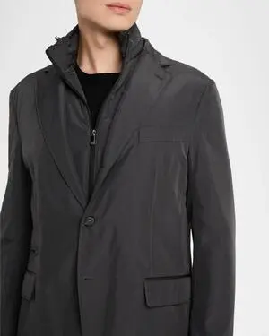 Corneliani Apos;s Technical Fabric Single-breasted Blazer - Grey