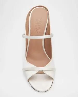 MALONE SOULIERS 70mm Norah Leather Mules - Ivory