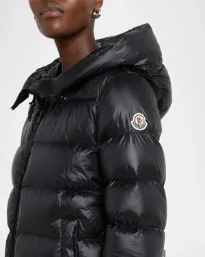 Moncler Suyenne Hooded Mid-length Down Jacket - Black