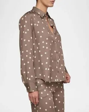 L & APOS;AGENCE Ellery Polka Dot Blouse - Cardamom