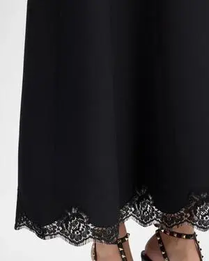 Valentino Garavani Plunging Lace Scalloped Ankle Dress