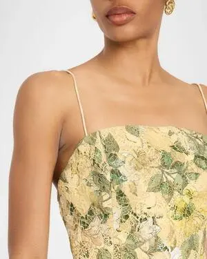 UNGARO Robin Embroidered Floral Lace Midi Dress - Multi
