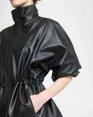 Givenchy Leather Drawstring Tracksuit Jacket - Black