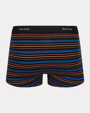 Paul Smith Kean Striped Stretch-cotton Trunk Briefs - Black